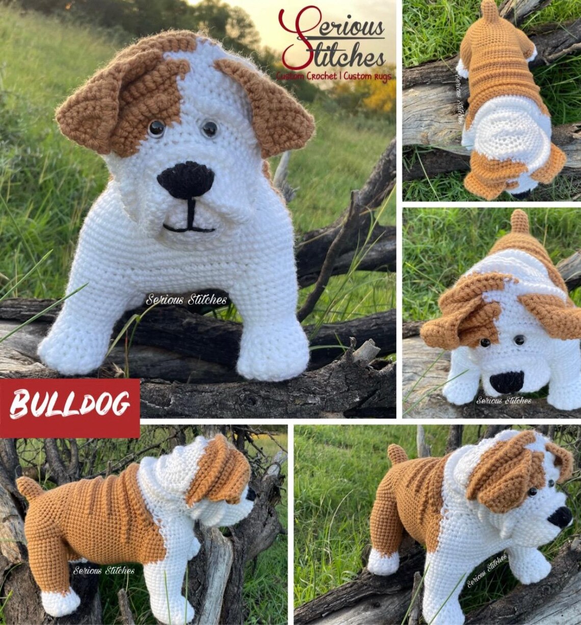 Realistic Bulldog Low-sew Crochet PDF Pattern: (english and Afrikaans ...