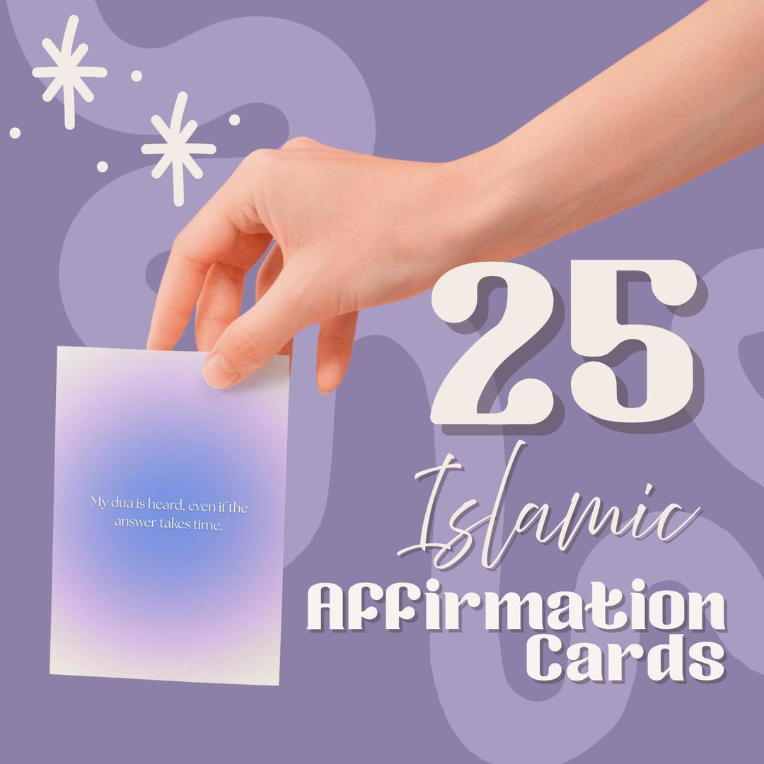 25 Muslim Affirmation Cards Printable – Islamic Dhikr Reminder Deck ...