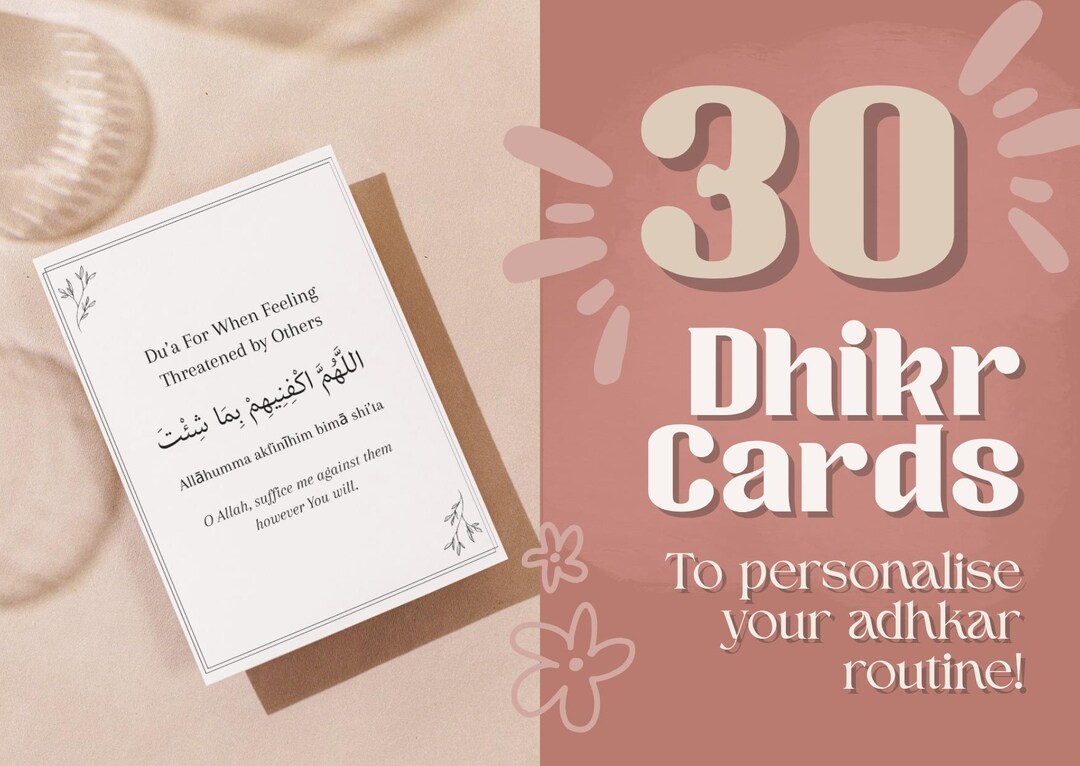 30 Editable Dhikr & Du’a Cards Template PDF — Minimalist Modern Islamic ...