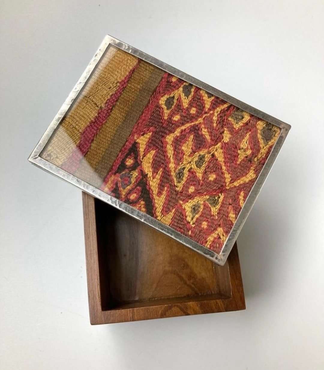 Peruvian Woven Material Trinket Box With Silver - Etsy