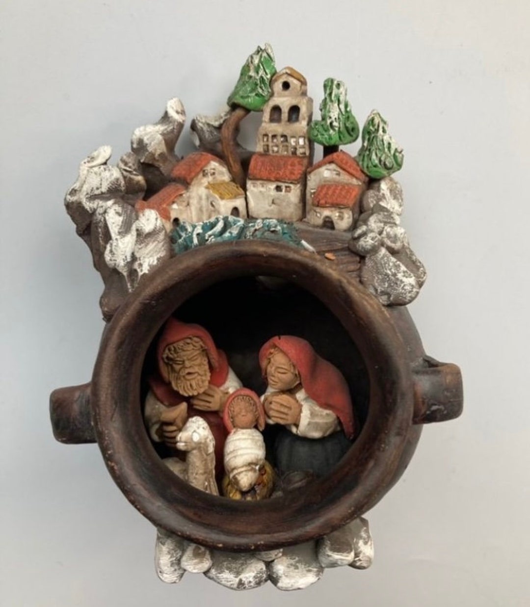 Pottery Village Nativity Set Handcrafted - Etsy