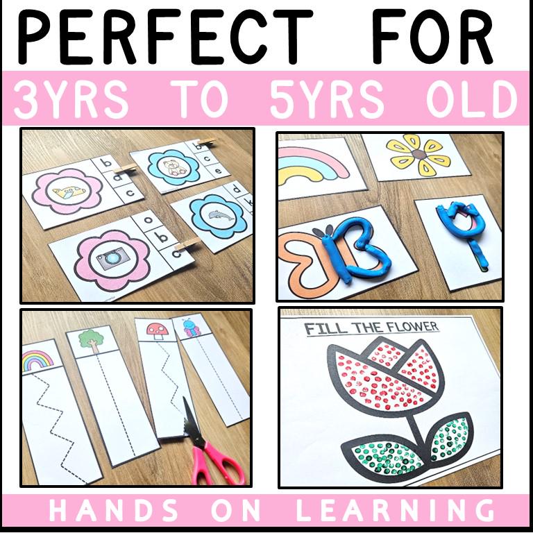 Spring Theme Preschool Activity Pack | 20 Fun Activity for Early ...