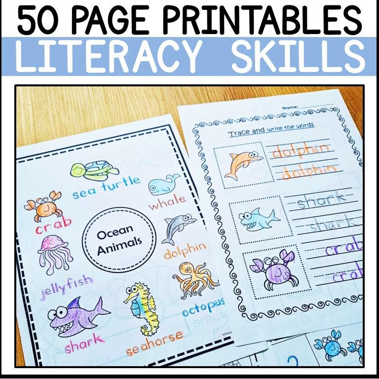 Ocean Theme Kindergarten Preschool Printable Workbook Ocean Activity ...