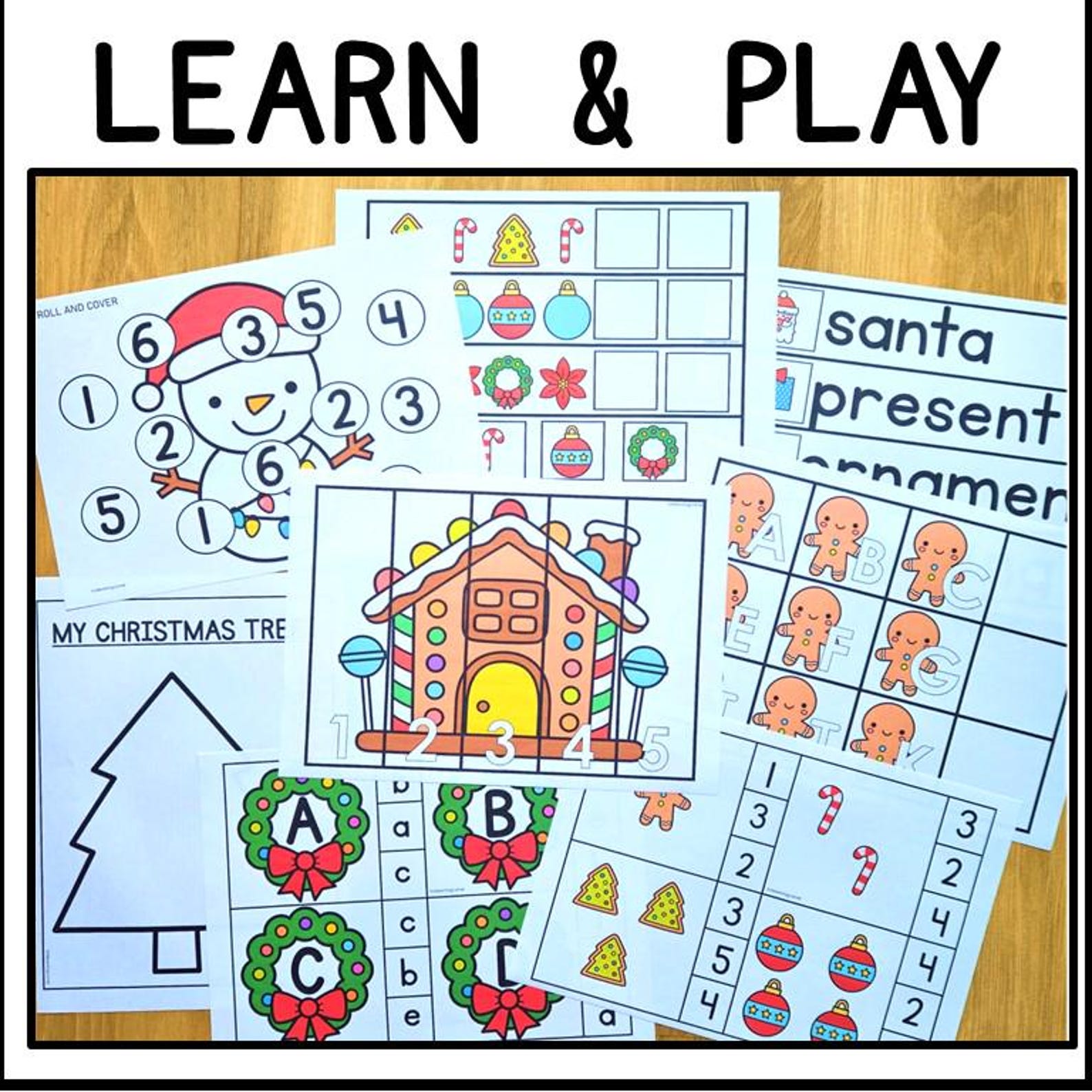Christmas Theme Preschool Activity Pack | Holiday Printable Worksheets ...