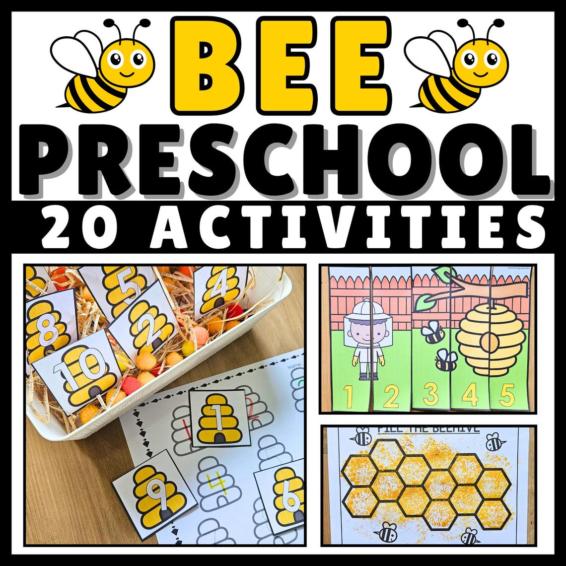 Bee Themed Preschool Activities | Pre-k Homeschool Preschool Curriculum ...