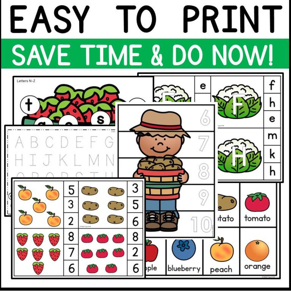 Farmer's Market Preschool Activity, Pre-k Homeschool Curriculum ...