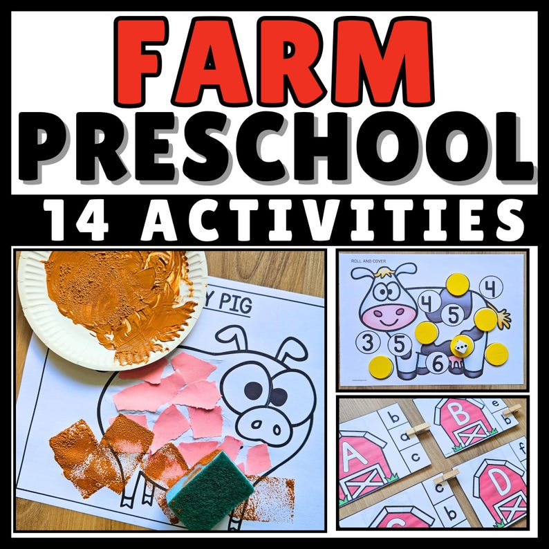 Farm Themed Preschool Activities | Pre-k Homeschool Preschool ...