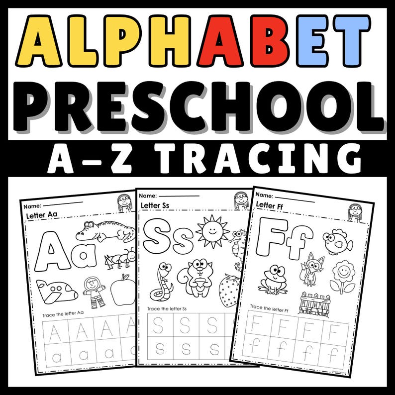 Alphabet Tracing ,alphabet Coloring Printable, Preschool Learning ...