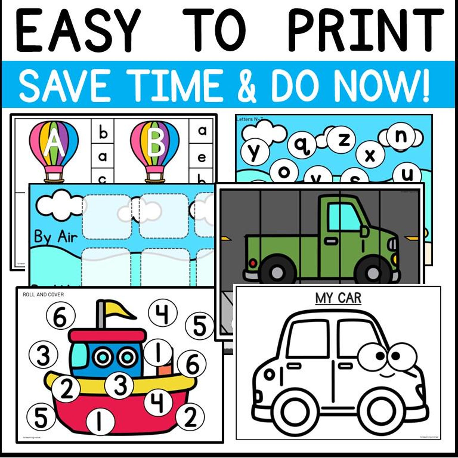 Transportation Themed Preschool Activities | Homeschool Preschool ...