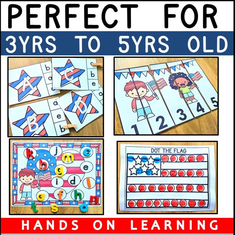 Patriotic Themed Preschool Activities | Pre-k Homeschool Preschool ...