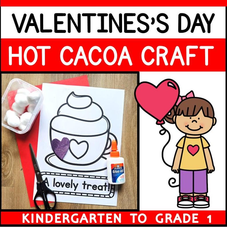 Valentine's Day Hot Cacao Craft Printable - Etsy