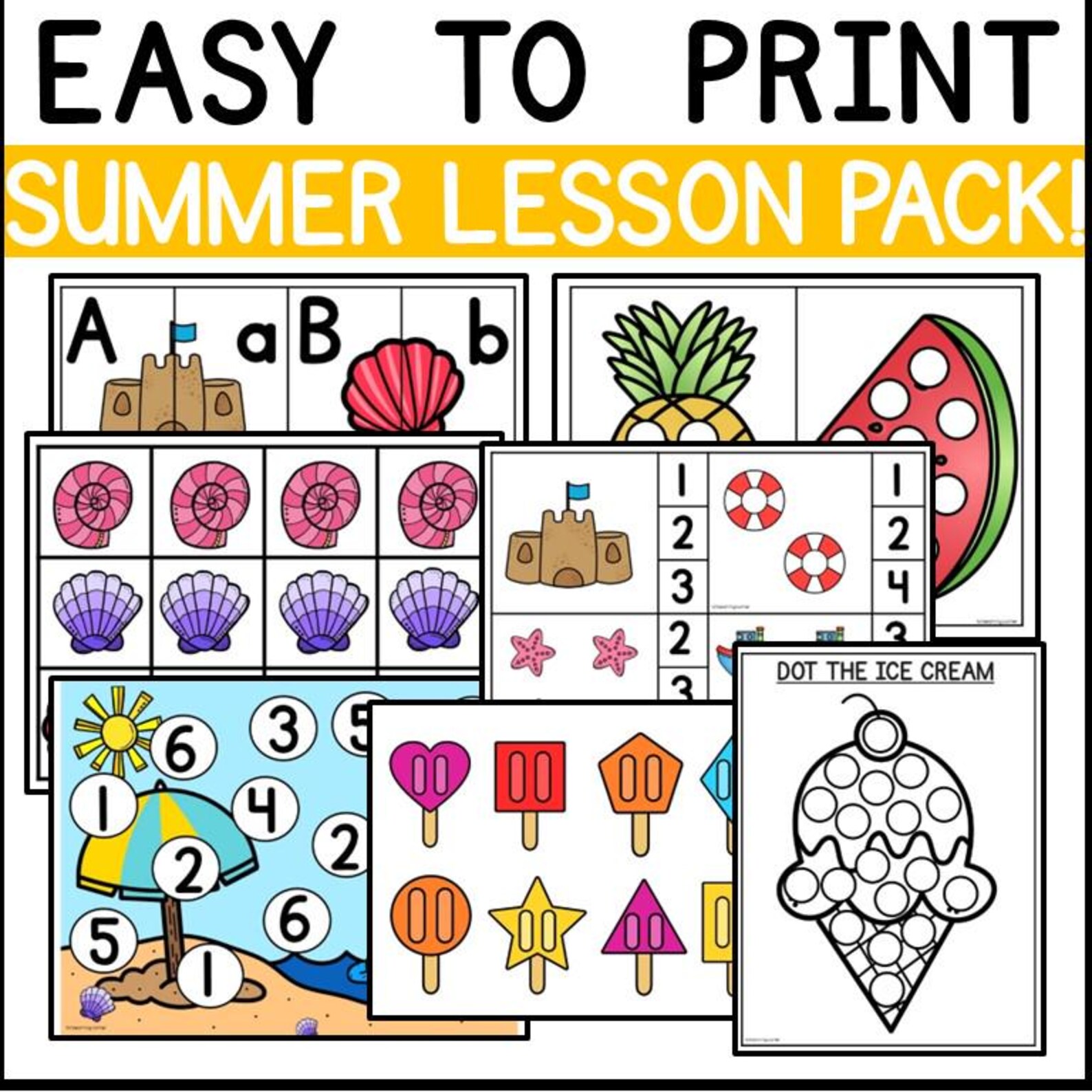 Beach Theme Toddler Activity Pack, Fine Motor Skills ,beach Theme ...