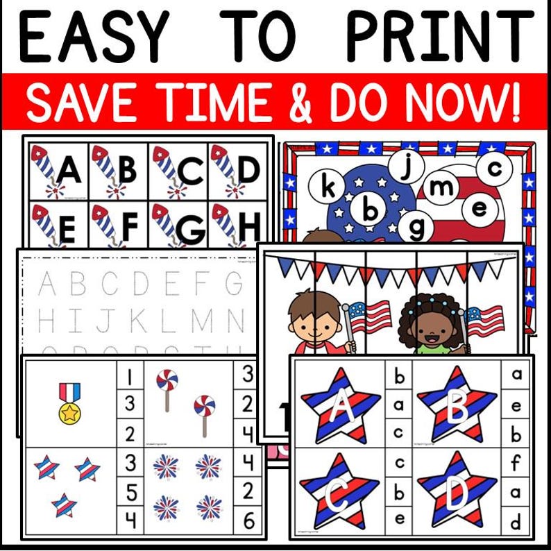 Patriotic Themed Preschool Activities | Pre-k Homeschool Preschool ...