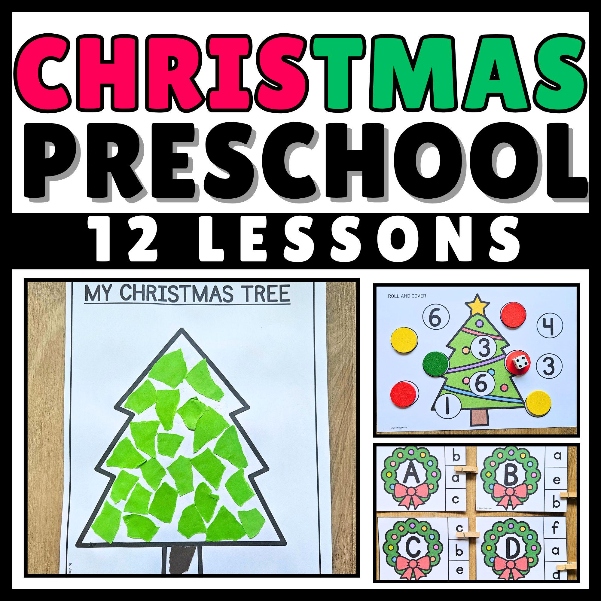 Christmas Theme Preschool Activity Pack | Holiday Printable Worksheets ...