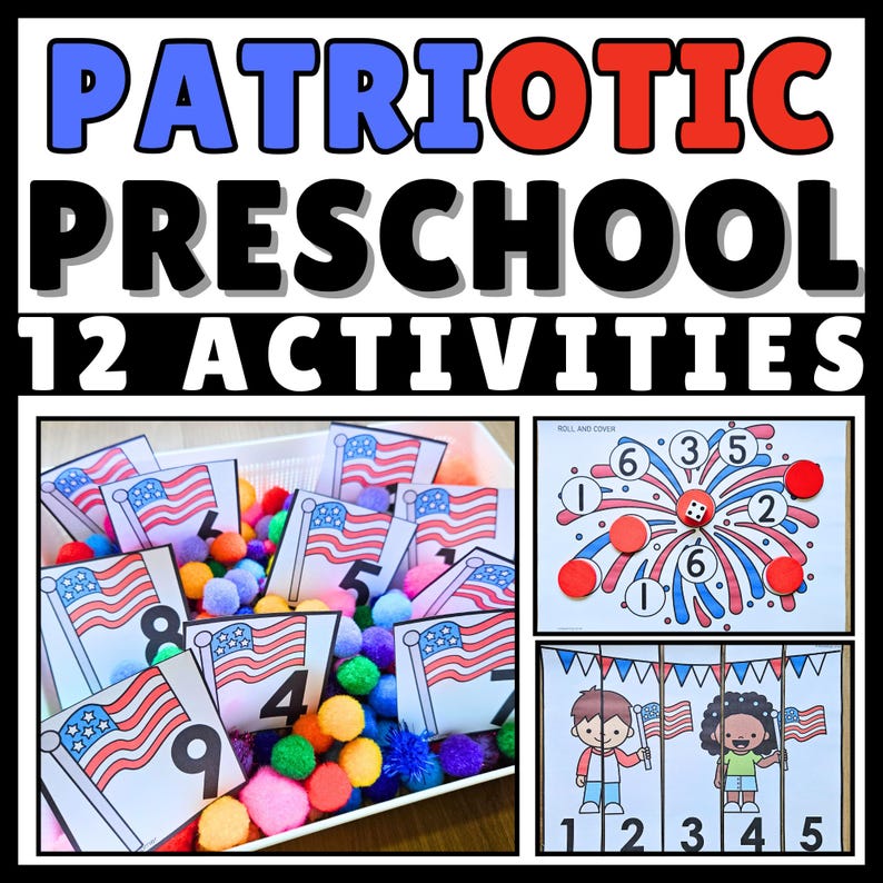Patriotic Themed Preschool Activities | Pre-k Homeschool Preschool ...