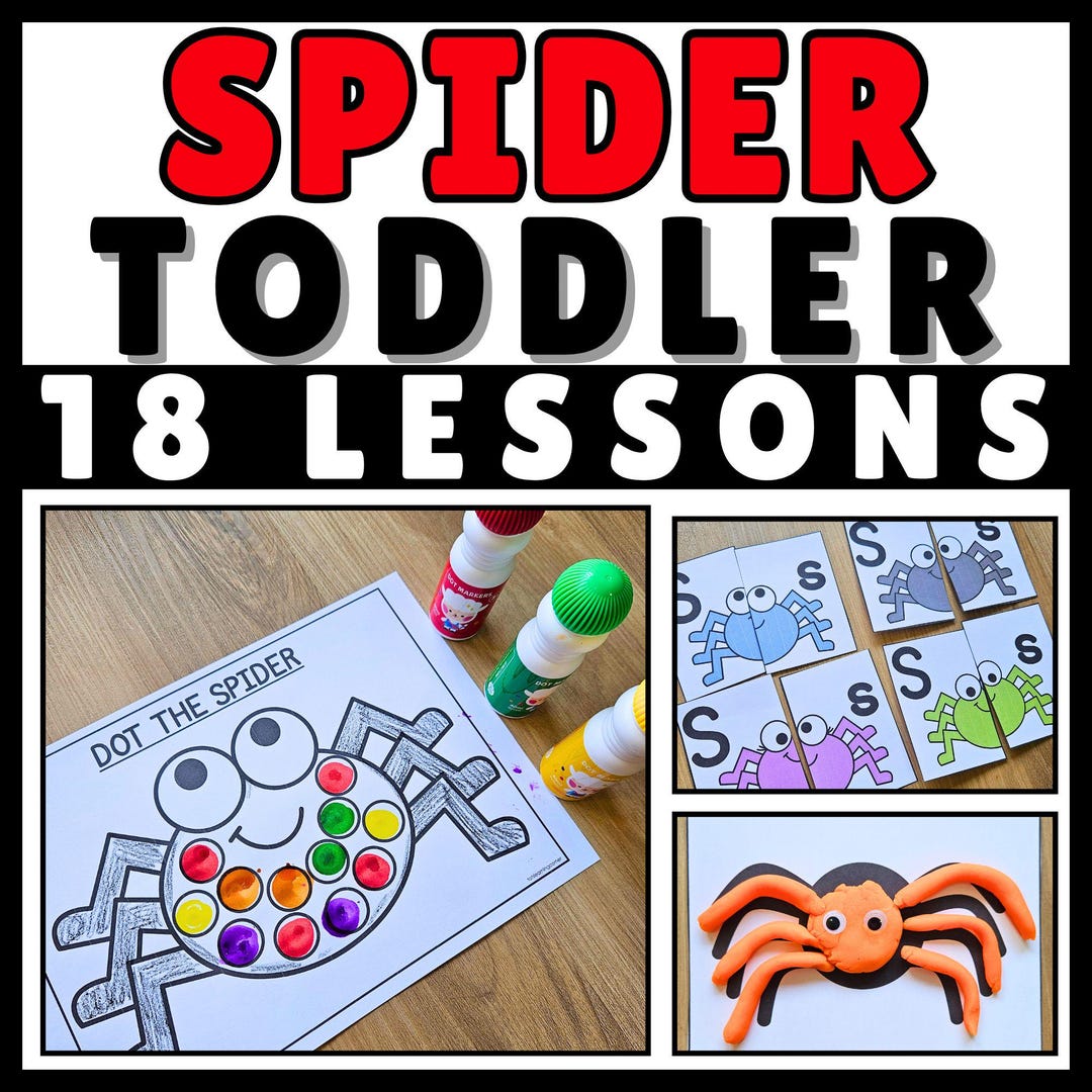 Spider Theme Toddler Activity, Halloween Lesson Plan ,toddler Lesson ...