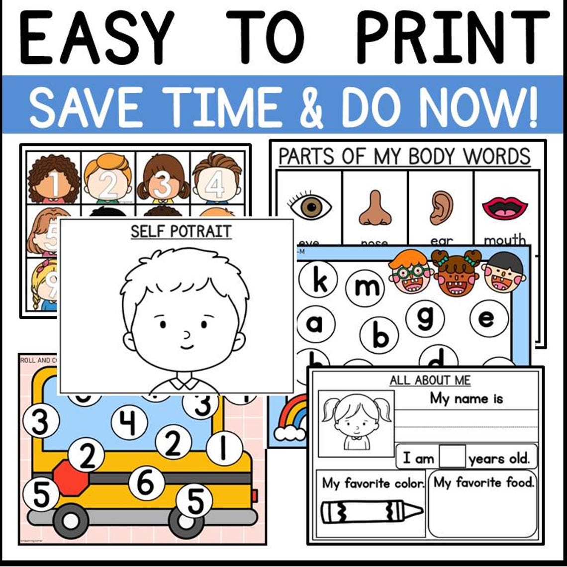 All About Me Preschool Activity, Homeschool Preschool Curriculum, Back ...