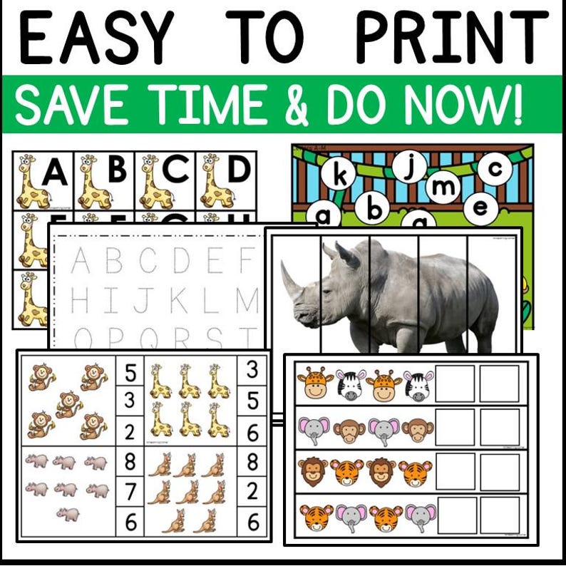 Zoo Themed Preschool Activities | Pre-k Homeschool Preschool Curriculum ...