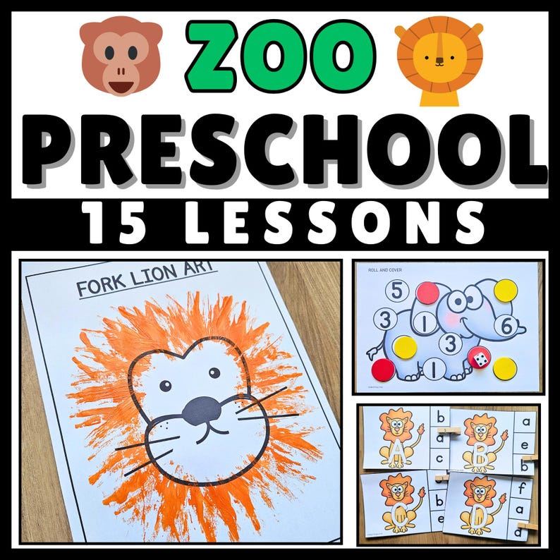 Zoo Themed Preschool Activities | Pre-k Homeschool Preschool Curriculum ...