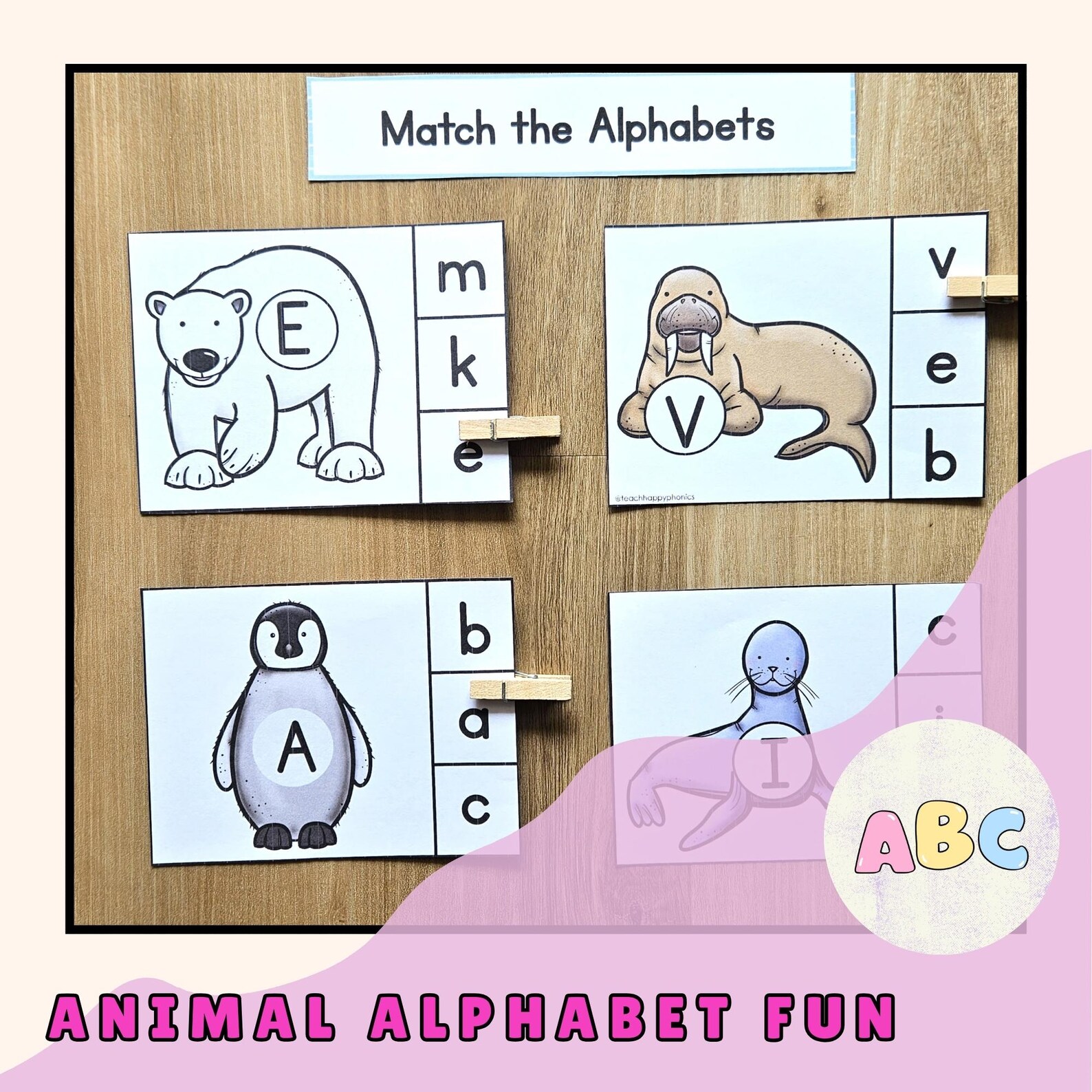 Polar Animal Alphabet Game Activity , Educational Game, Homeschool ...