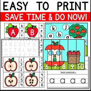 Apple Theme Preschool Letter A Activities Pack – Counting, Tracing ...