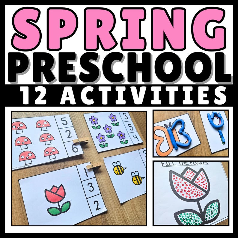 Spring Theme Preschool Activity Pack | 20 Fun Activity for Early ...
