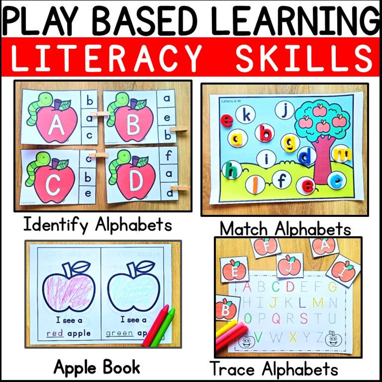 Apple Theme Preschool Activity, Pre-k Homeschool Preschool Curriculum ...