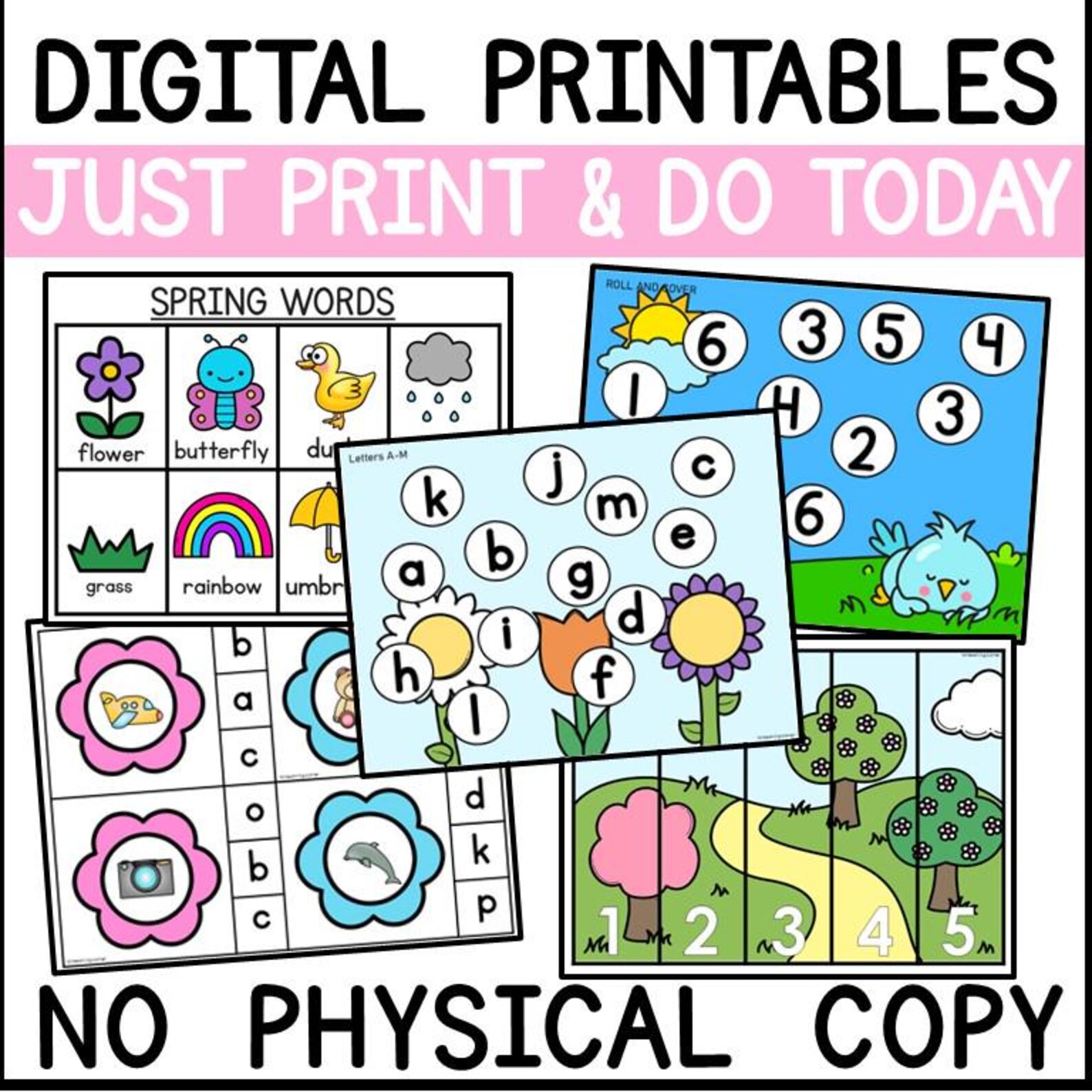 Spring Theme Preschool Activity Pack | 20 Fun Activity for Early ...