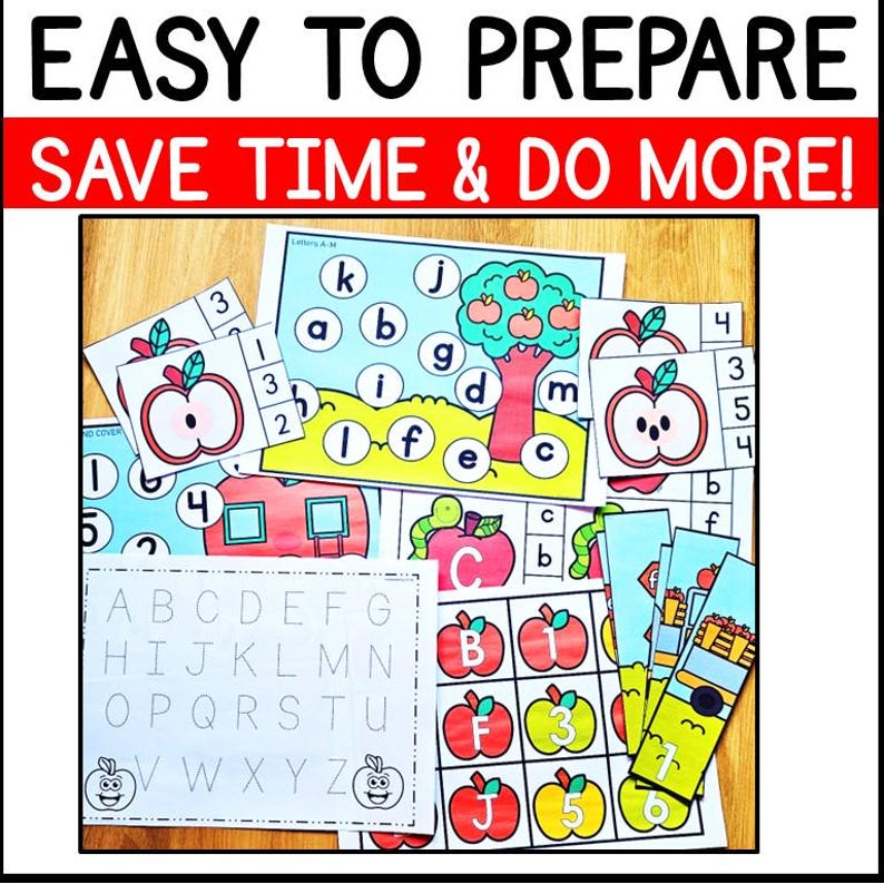 Apple Theme Preschool Activity, Pre-k Homeschool Preschool Curriculum ...
