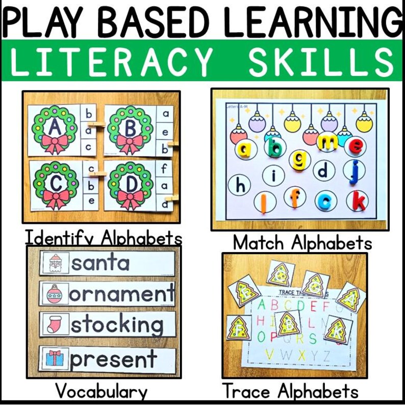 Christmas Theme Preschool Activity Pack | Holiday Printable Worksheets ...