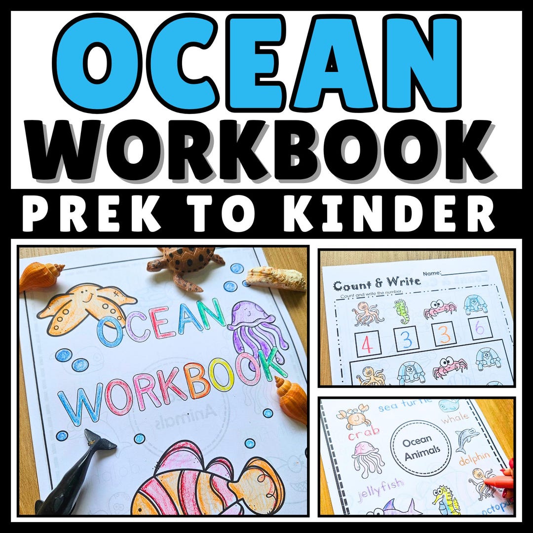 Ocean Theme Kindergarten Preschool Printable Workbook Ocean Activity ...