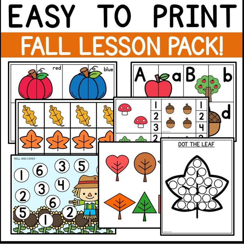Fall Toddler Activities: Autumn Theme Homeschool Preschool Curriculum ...