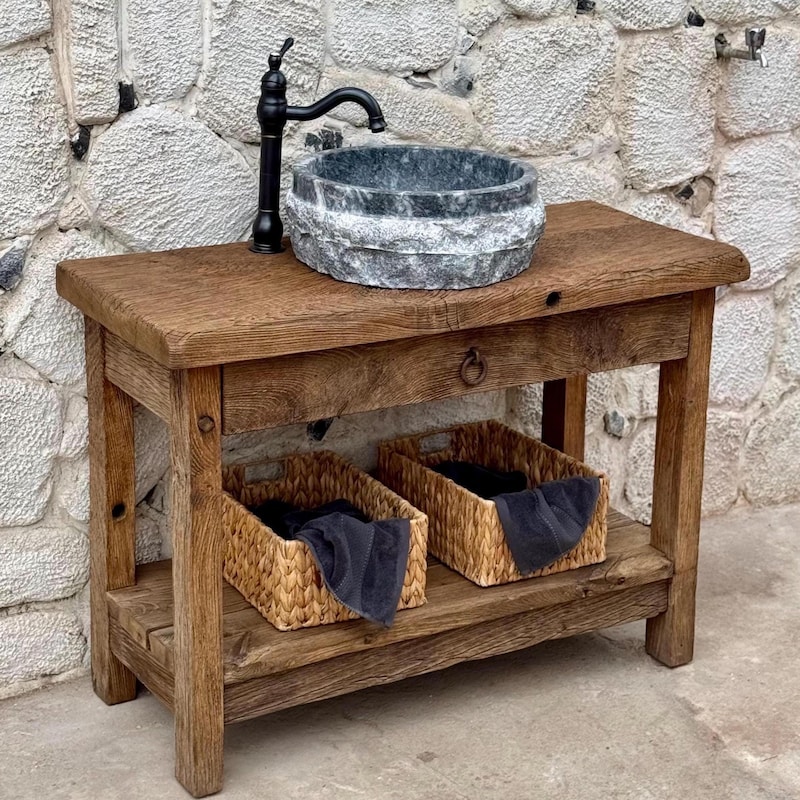Rustic Bathroom Vanity - Etsy