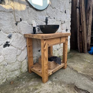 24 Inch Reclaimed Pine Vanity Bathroom Wood, Wooden Single Sink Vanity ...