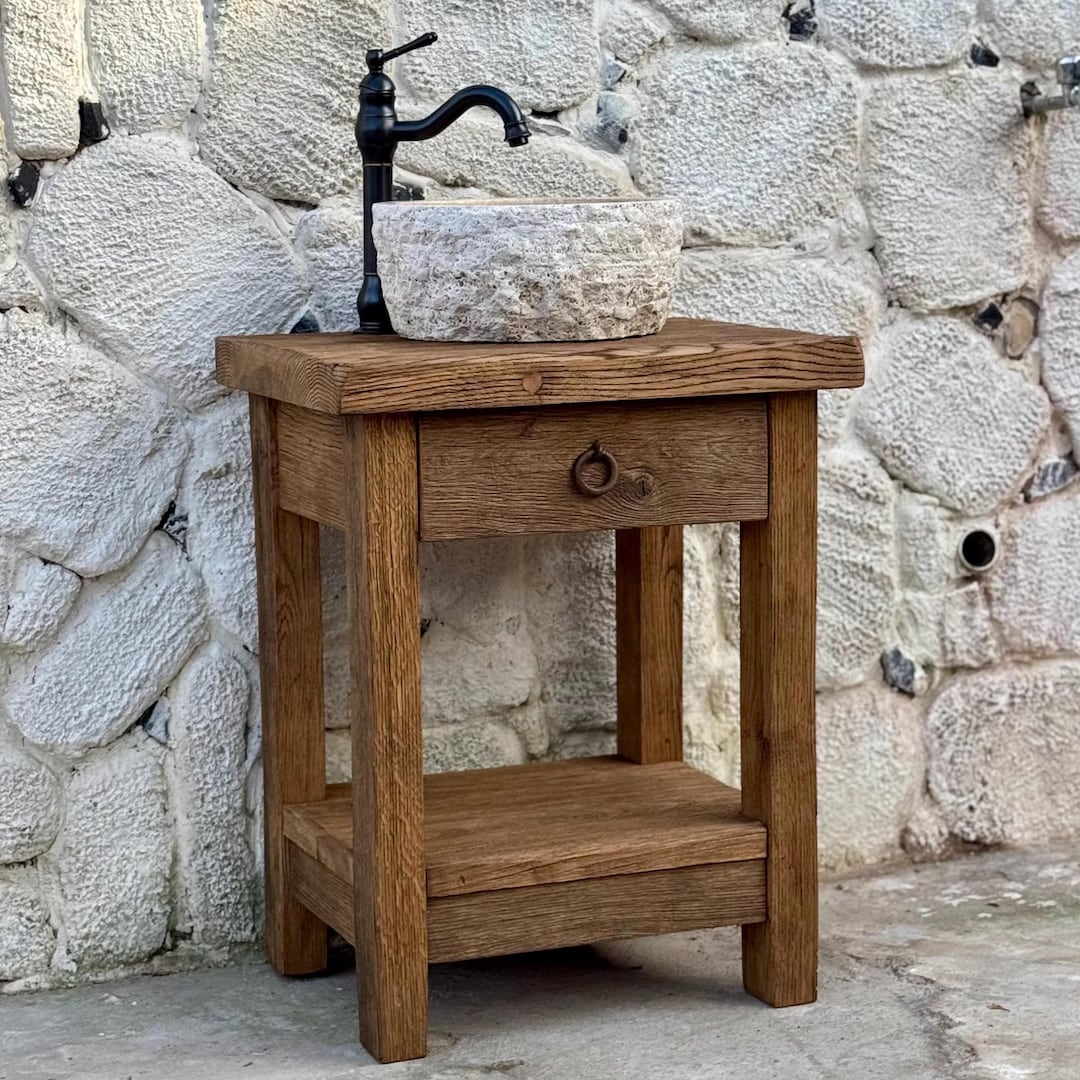 Small Farmhouse Bathroom Vanity 24 Inch, Reclaimed Barn Wood Bathroom ...