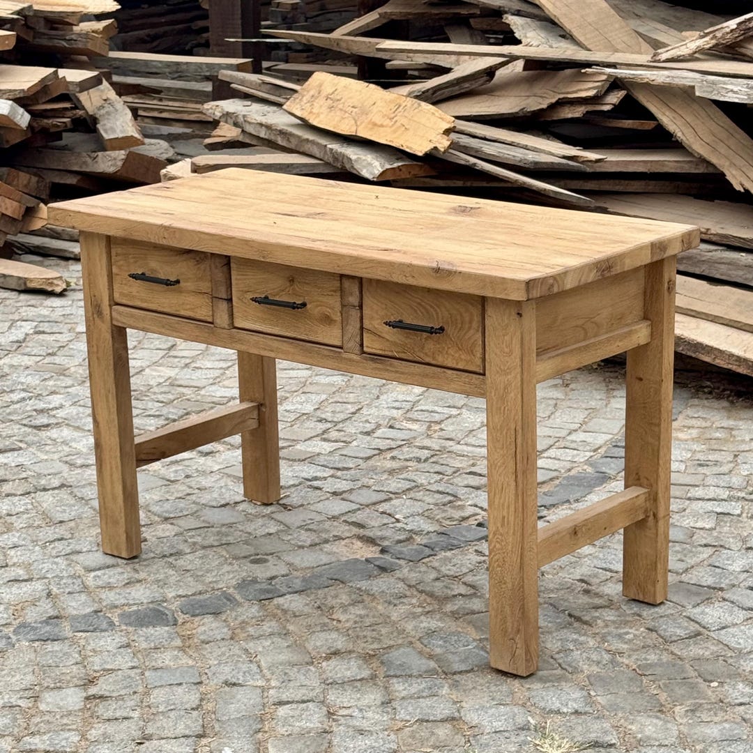 Oak Wood Bathroom Vanity for Vessel Sink, Rustic Bathroom Vanity Unit ...