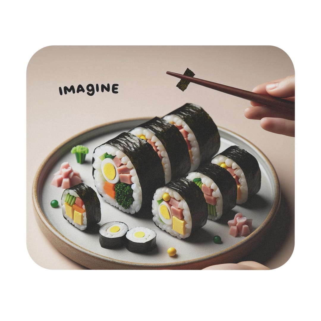Cute Mouse Pad - Korean Kimbap/sushi Design - Desk Mat for Work and ...