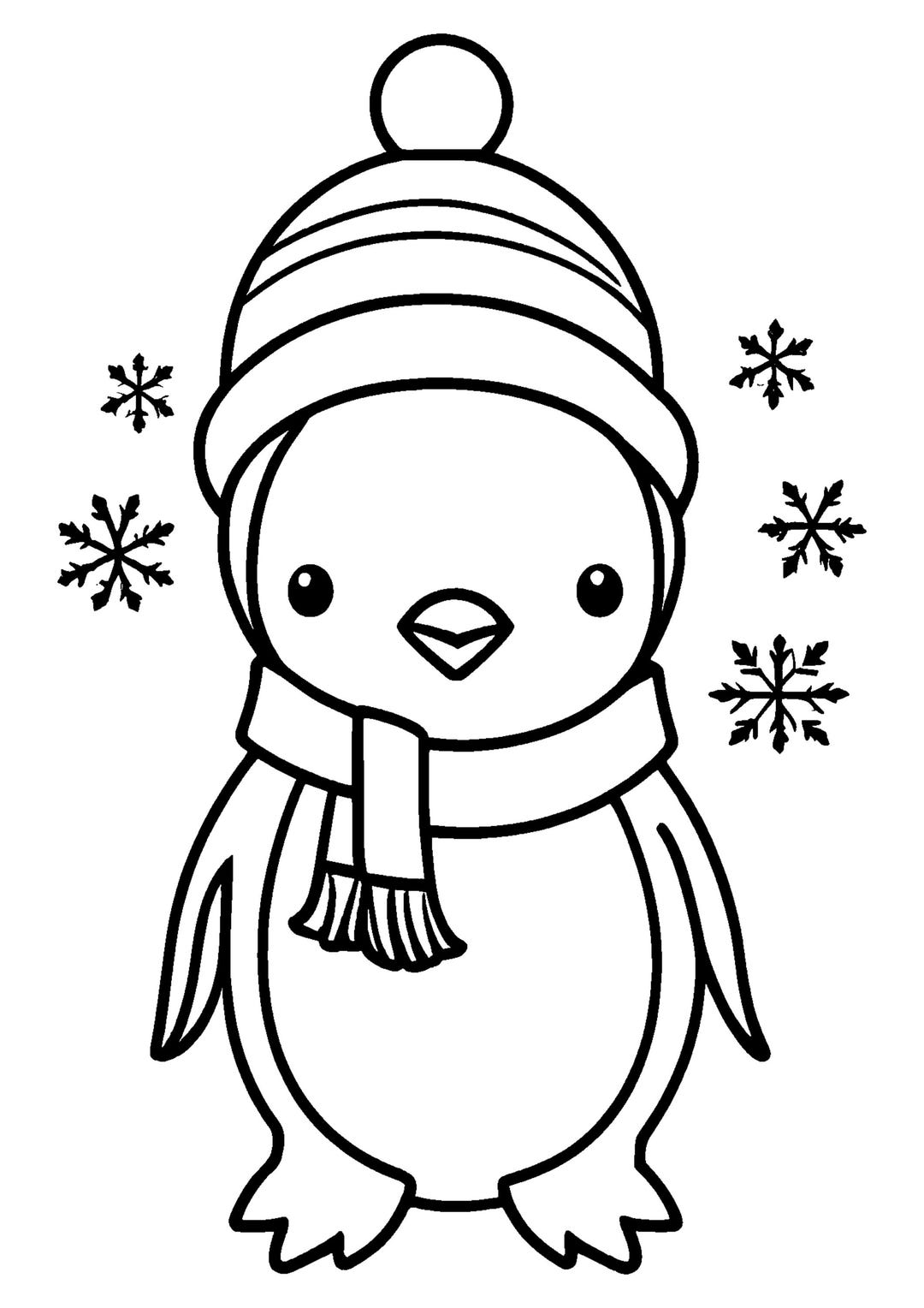 Charming Winter Penguin Coloring Page – Perfect for the Season! - Etsy