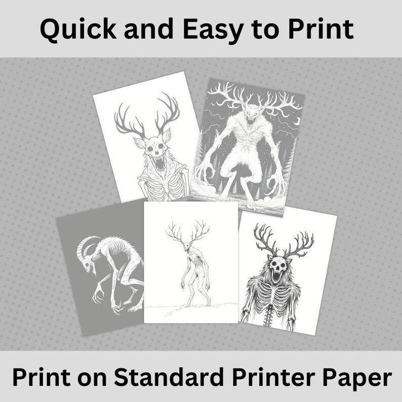 Wendigo Coloring Pages: Creepy Cryptid Horror Art (instant Download) of ...