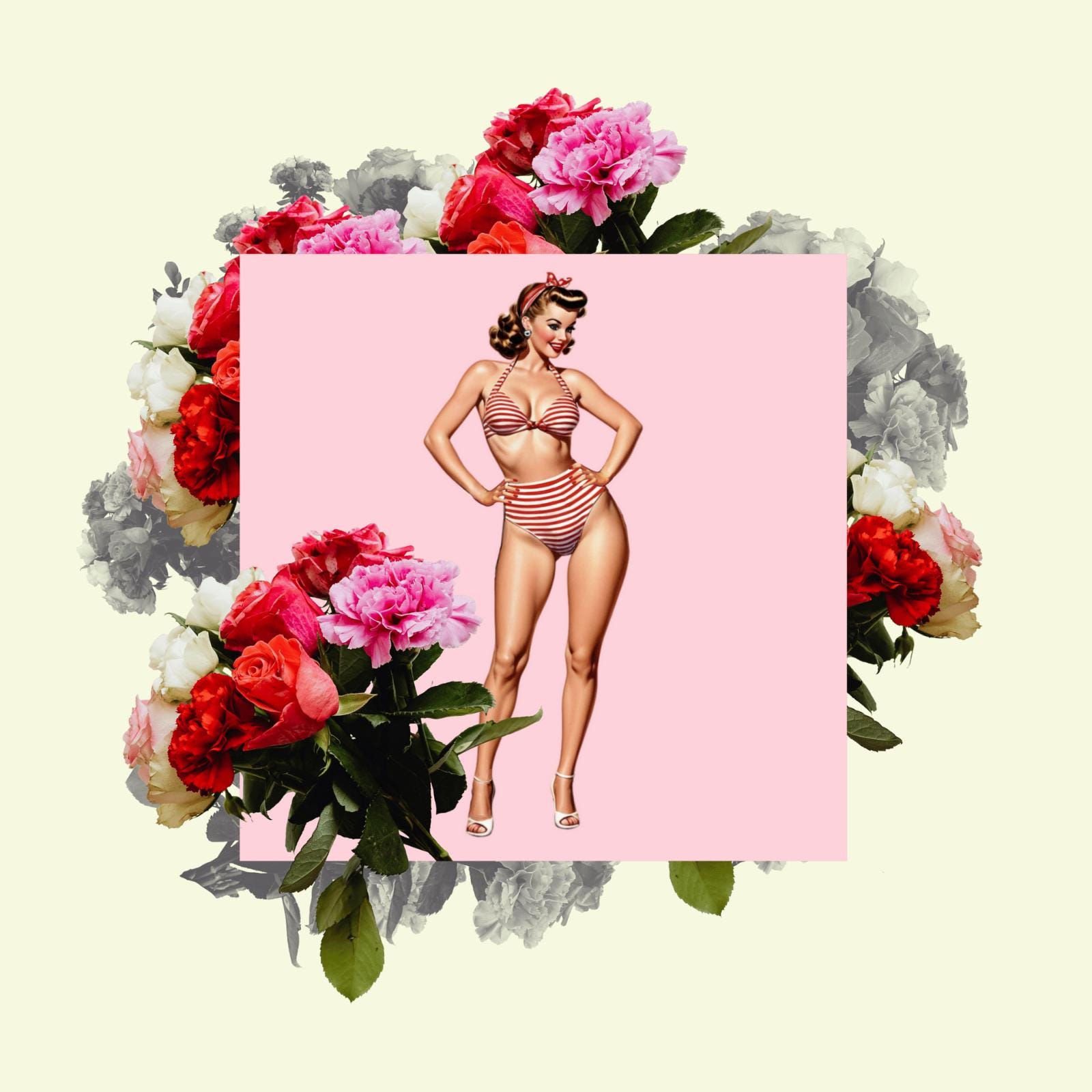 Pin-up Girl Vintage Illustrations Bundle. 16 Retro FULL BODY Images. Png, Svg, Eps, Jpg, Pdf ...