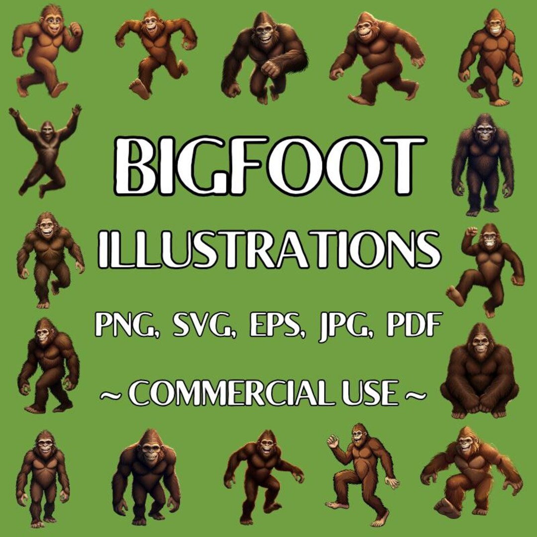 Bigfoot Illustrations. 16 Fun Vector Images of the Furry Cryptid. Png ...
