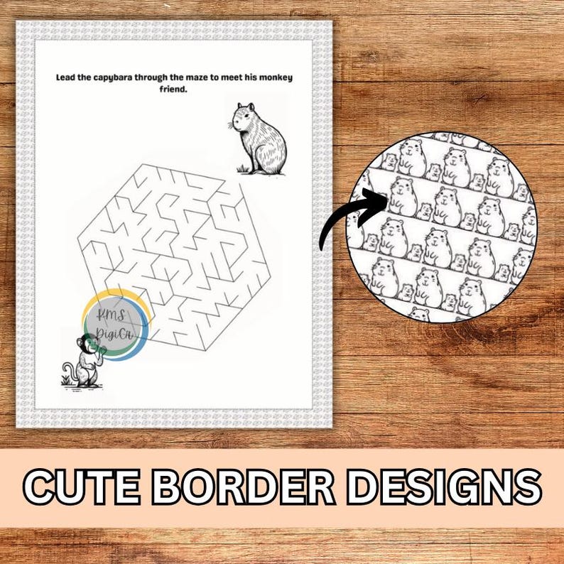 Capybara Mazes Set. 5 Cute Puzzle Sheets. Fun Capybara Activity for ...