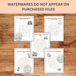 Capybara Mazes Set. 5 Cute Puzzle Sheets. Fun Capybara Activity for ...