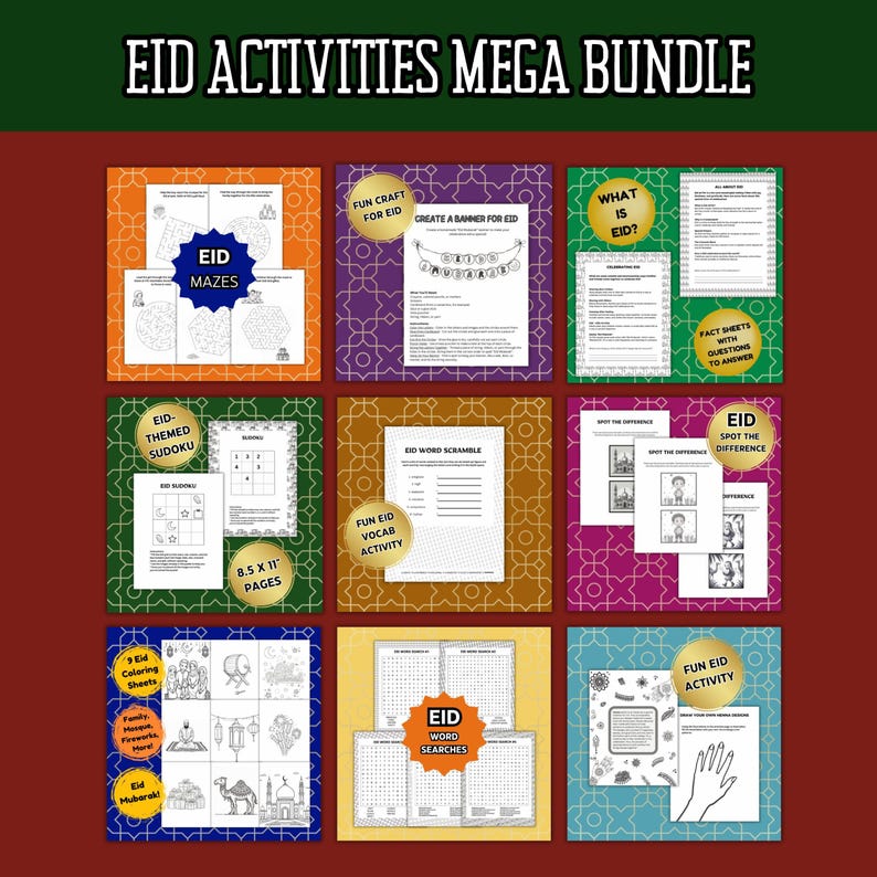 Eid Activity Mega Bundle DIGITAL DOWNLOAD: 30 Eid and Ramadan ...