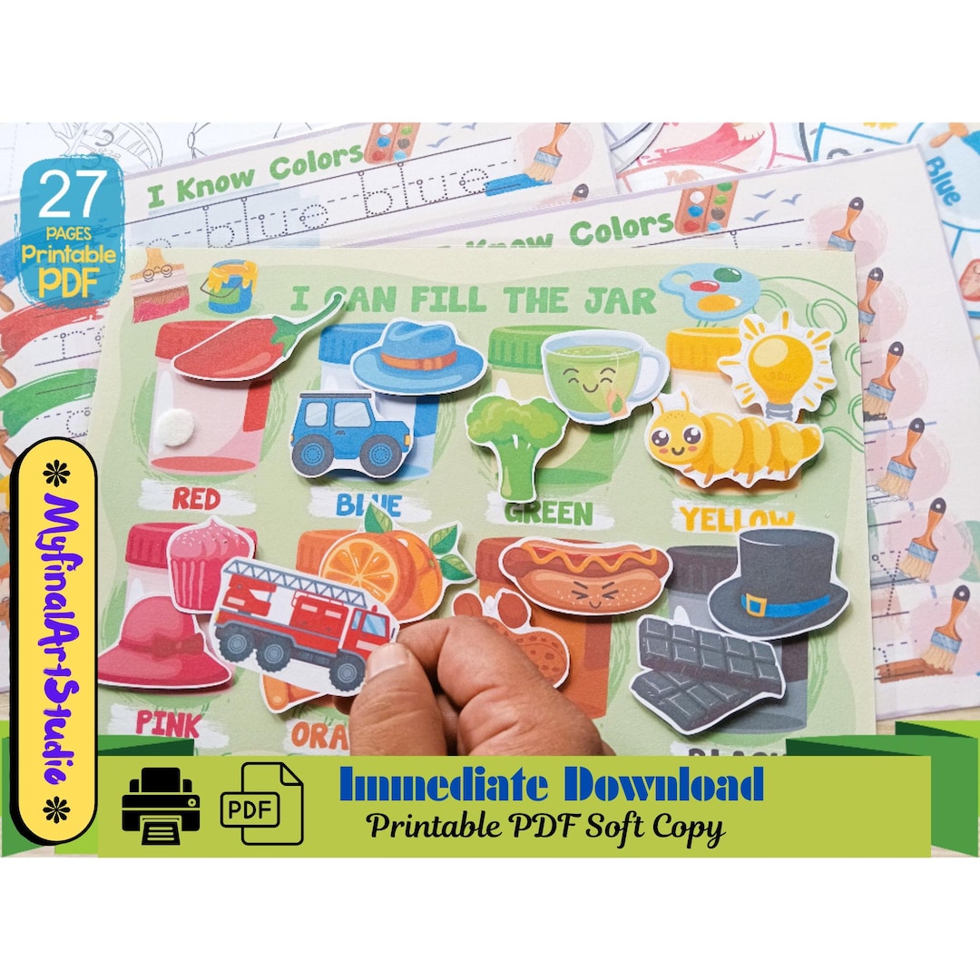 Color Sorting Activity, Matching Worksheet, Colors Learning, Home ...
