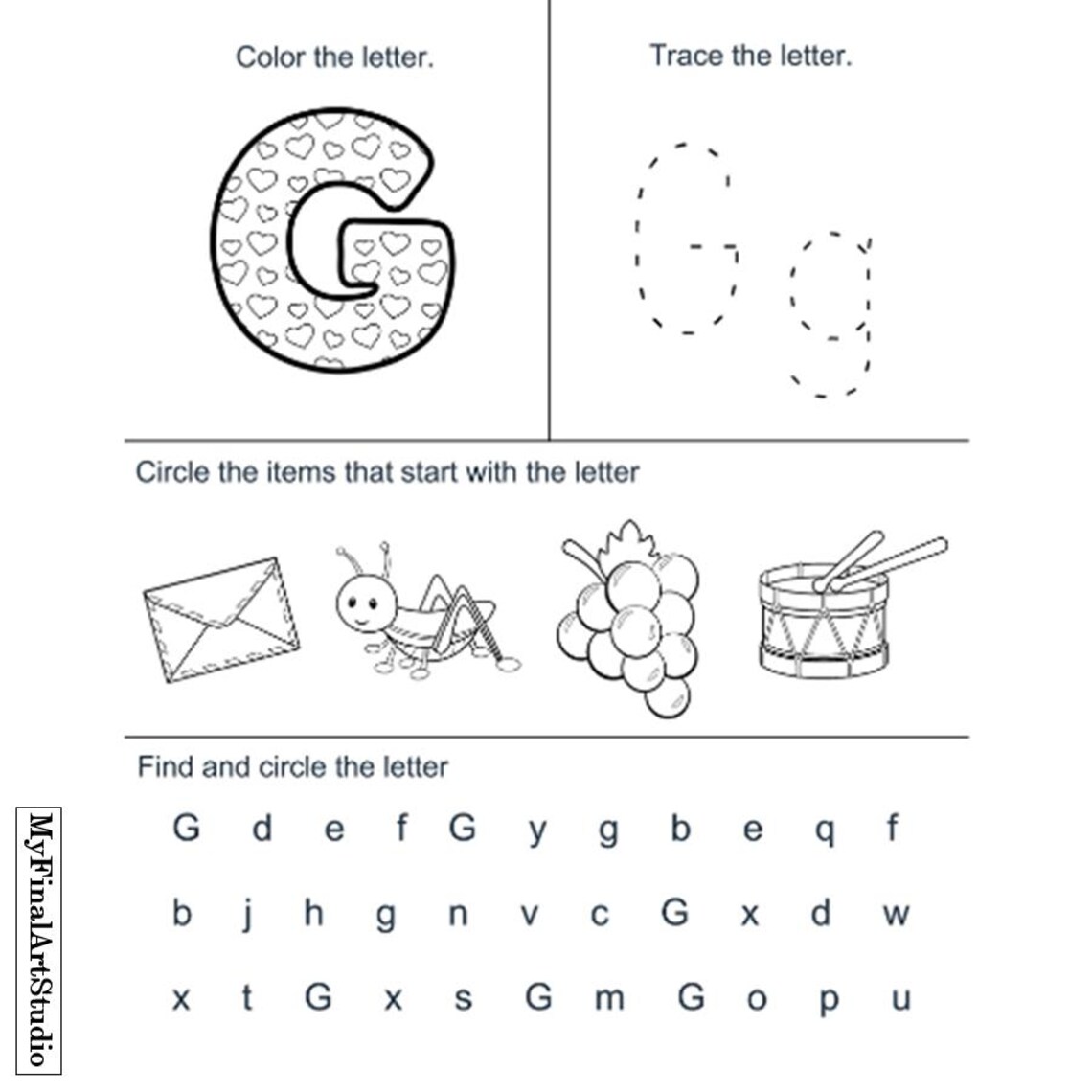 Printable Alphabet Preschool Workbook, Trace, Find, Color, Recognize A ...