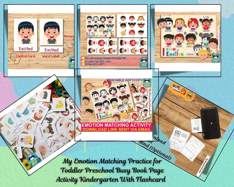 Toddler Emotions Worksheet, Kids Emotions Matching Activity, Feeling ...