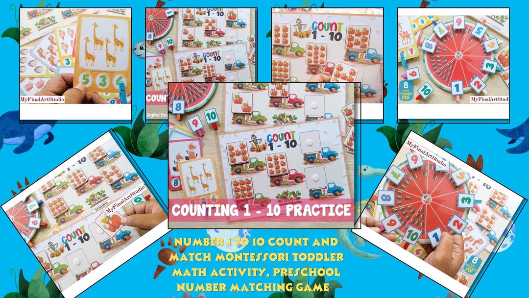 Number, Count and Match Activity, Toddler Montessori Math, Counting ...