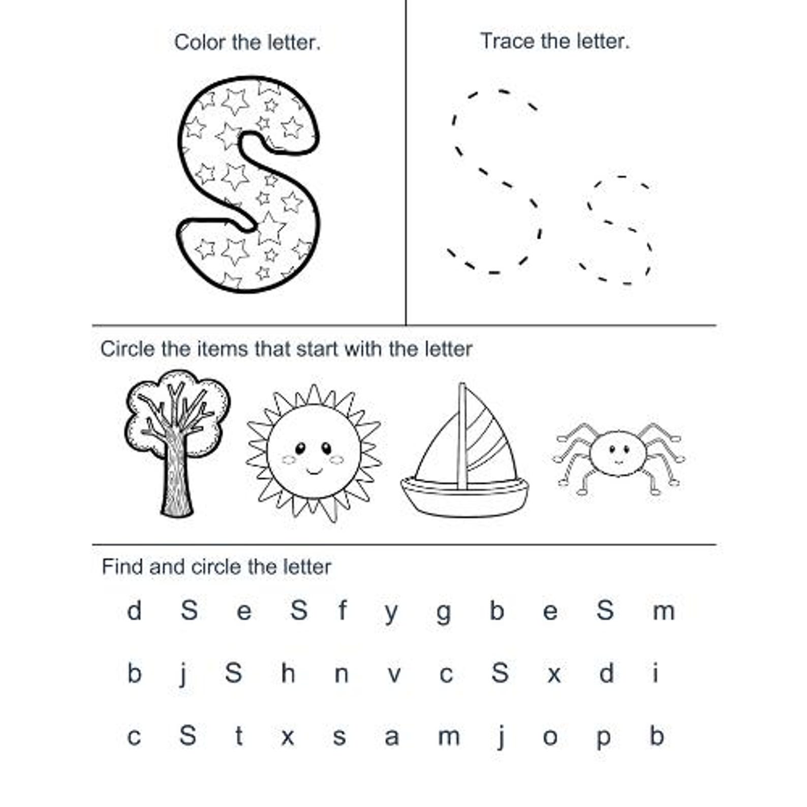 Printable Alphabet Preschool Workbook, Trace, Find, Color, Recognize A ...