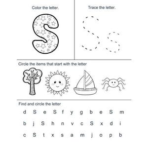 Printable Alphabet Preschool Workbook, Trace, Find, Color, Recognize A ...